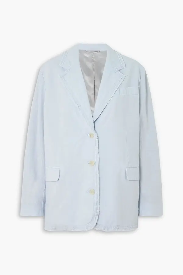 Acne Studios Oversized Frayed Cotton And Linen-blend Blazer