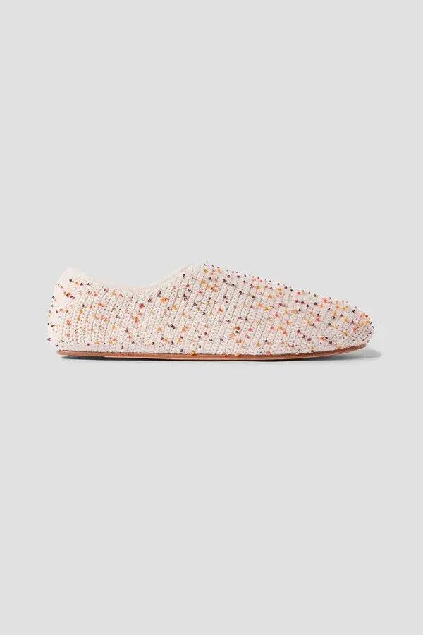 Gabriela Hearst Callie Beaded Ballet Flats - Ivory
