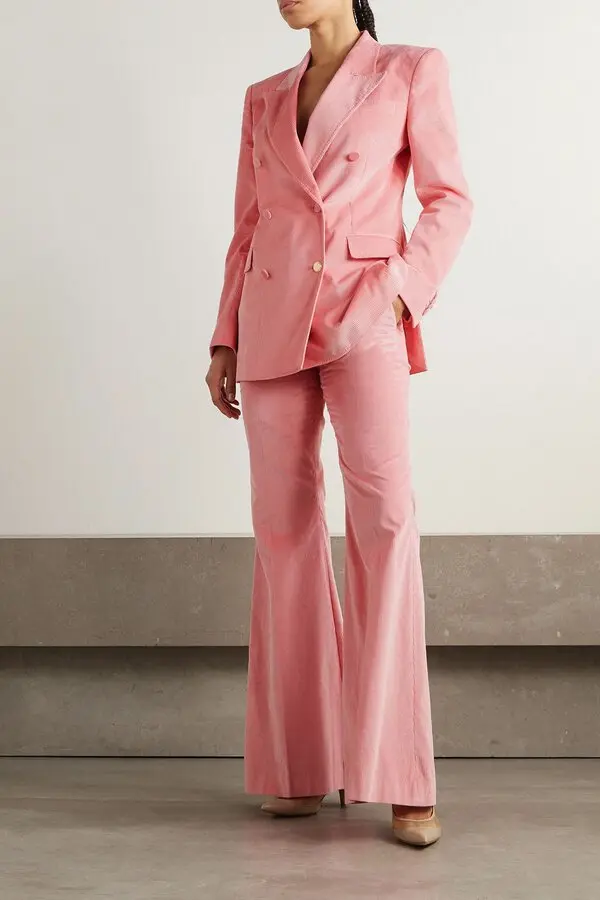 Gabriela Hearst Gavin Double-breasted Cotton-corduroy Blazer - Pink
