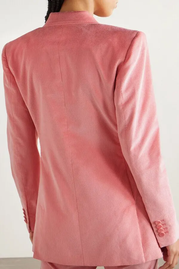 Gabriela Hearst Gavin Double-breasted Cotton-corduroy Blazer - Pink