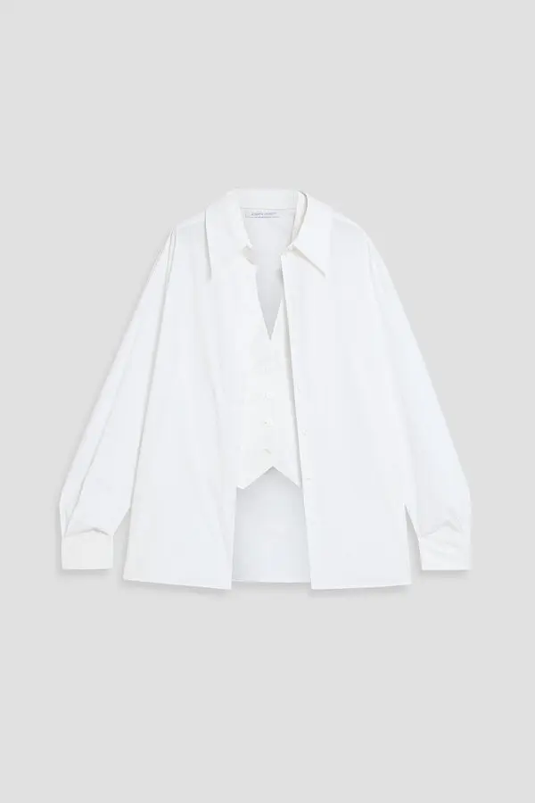 Alberta Ferretti Layered Cottonblend Poplin Shirt - Off-white