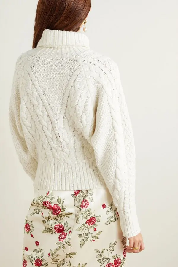 EMILIA WICKSTEAD Cableknit Wool Turtleneck Sweater