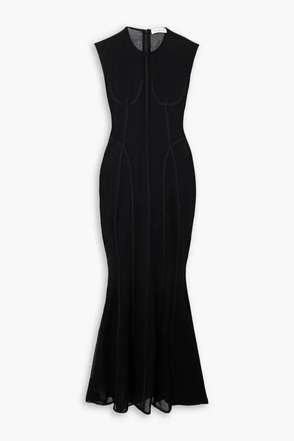 Nina Ricci Paneled Cottonblend Maxi Dress - Black