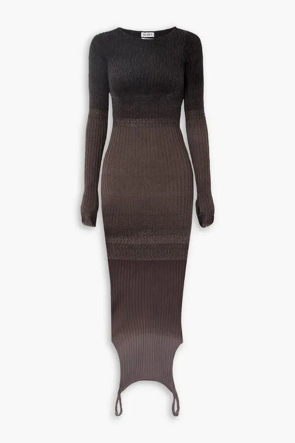 Attico Convertible Ribbed-knit Midi Dress