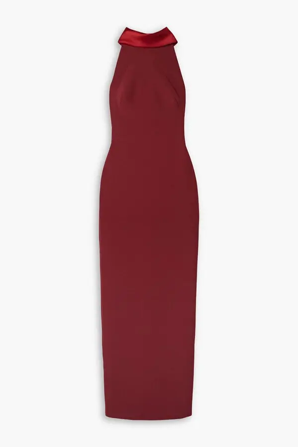 Safiyaa Holliana Duchesse Satintrimmed Crepe Gown - Merlot