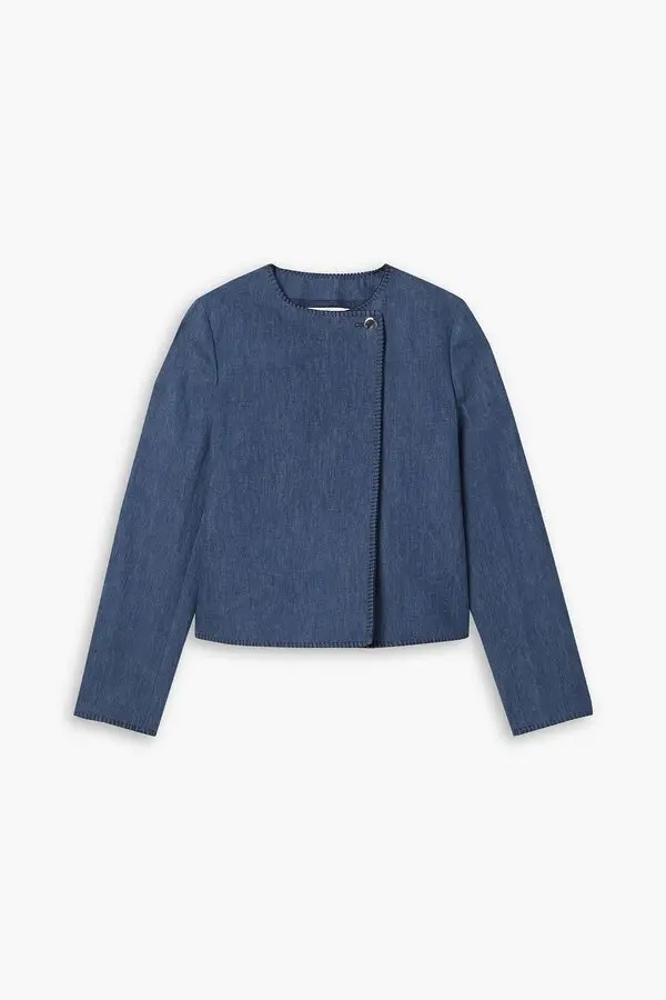 Gabriela Hearst Wyn Cotton And Linenblend Jacket - Mid Denim