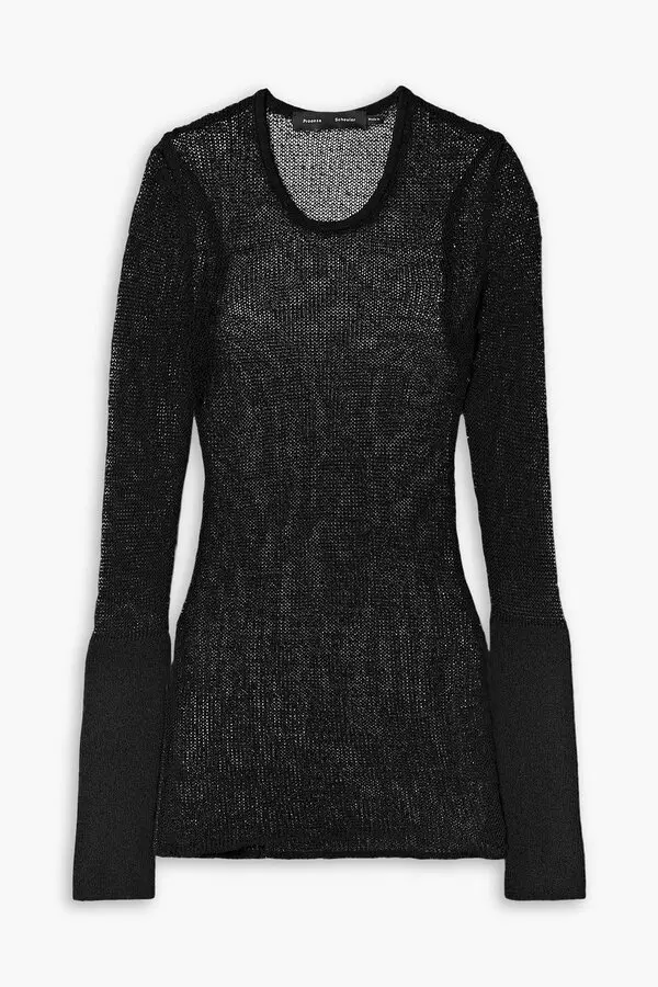 Proenza Schouler Willa Twotone Knitted Sweater - Black
