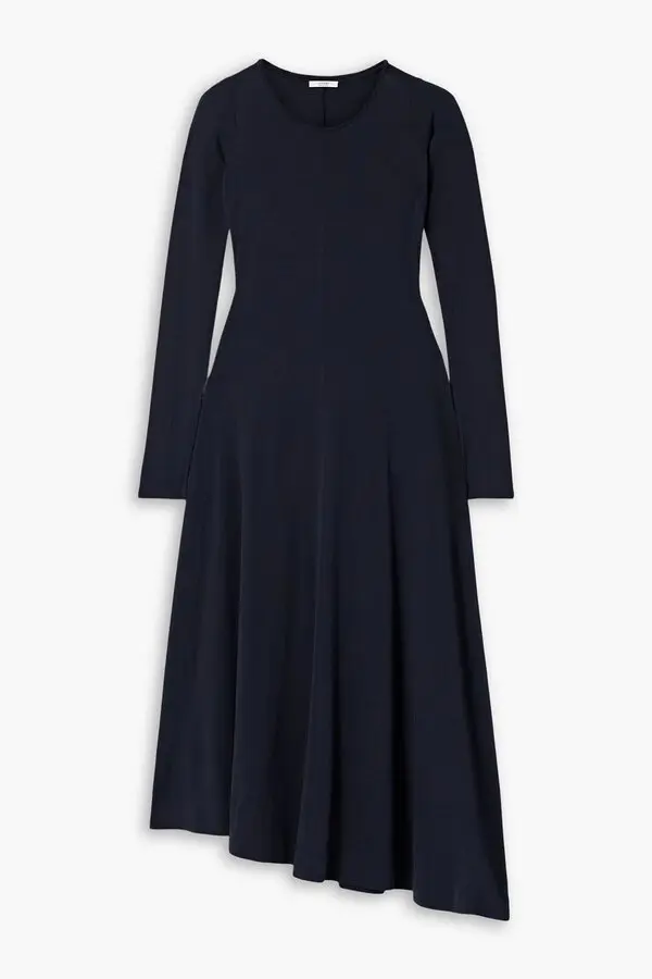 FFORME Jo Asymmetric Stretchsilk Jersey Midi Dress - Navy