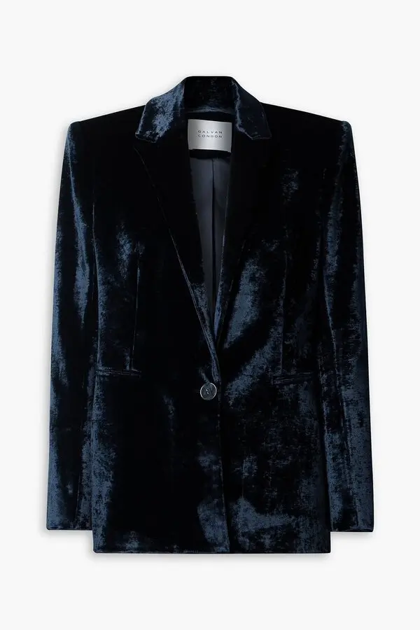 Galvan Velvet Blazer - Midnight Blue
