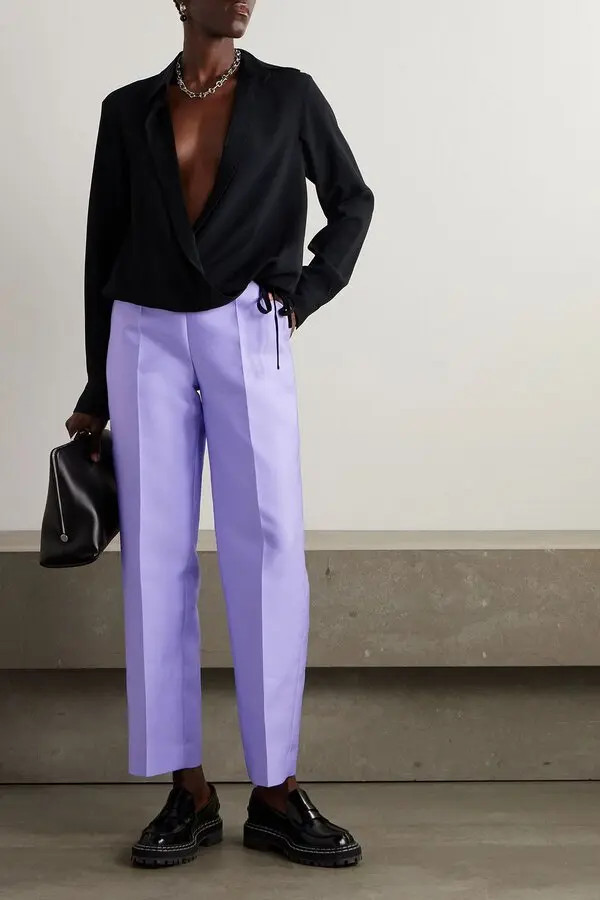 Dries Van Noten Satin Tapered Pants