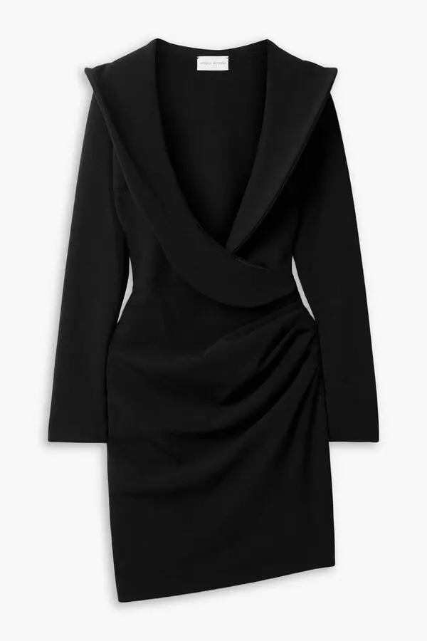 Magda Butrym Wrapeffect Draped Woolblend Crepe Mini Dress