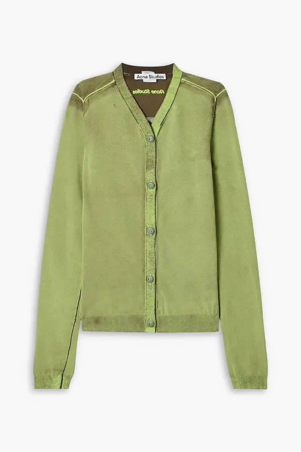 Acne Studios Dégradé Stretchjersey Cardigan - Chartreuse