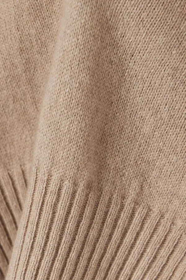 Proenza Schouler Jeanne Ribbed-knit Cashmere And Wool-blend Polo Sweater - Beige