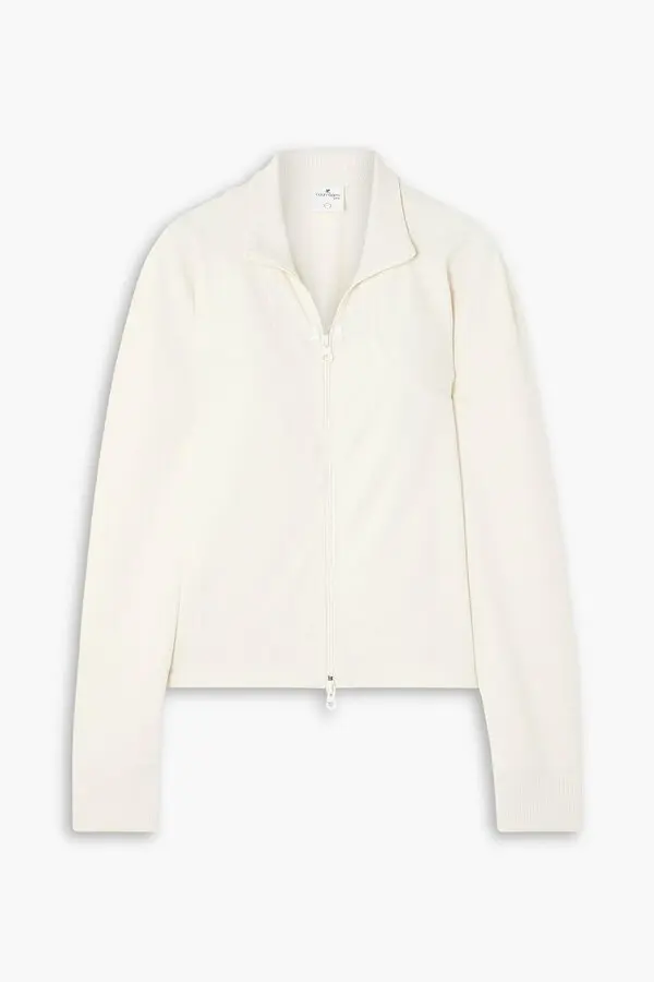 COURREGES Interlock Appliquéd Jersey Track Jacket - Off-white
