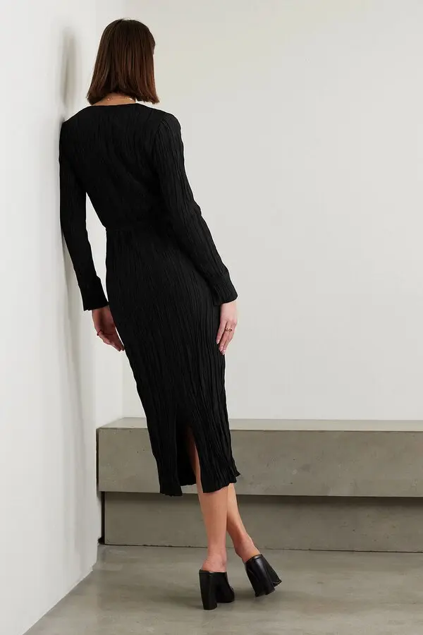 Altuzarra Carol Pleated Taffeta Midi Dress