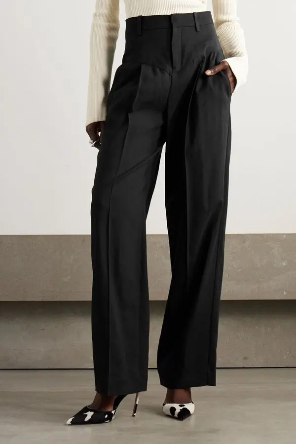 Isabel Marant Staya Paneled Wide-leg Pants