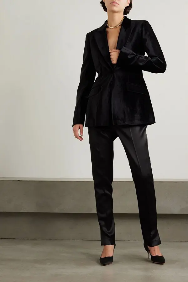Gabriela Hearst Leary Silk-velvet Blazer - Black