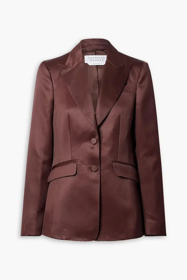 Gabriela Hearst Serge Wool And Silk-blend Blazer - Burgundy