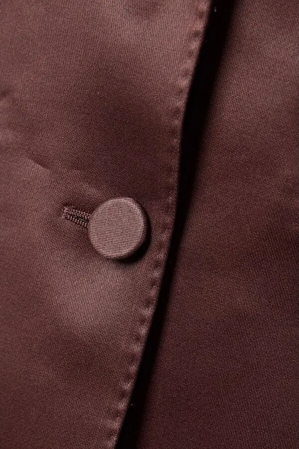 Gabriela Hearst Serge Wool And Silk-blend Blazer - Burgundy