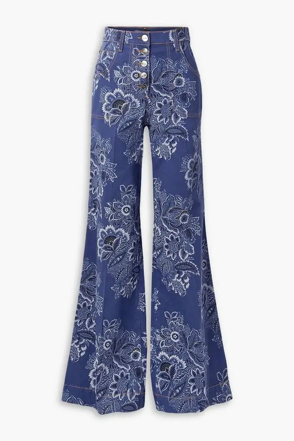 Etro Printed Highrise Flared Jeans
