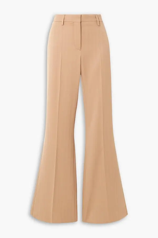 Stella McCartney Pinstriped Woolblend Flared Pants - Camel