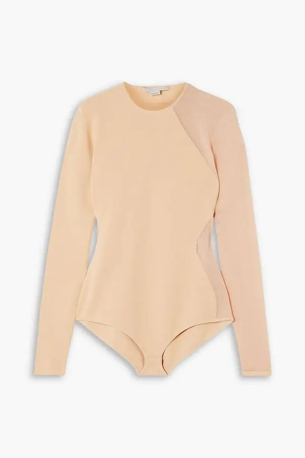 Stella McCartney Miracle Stretchknit And Cottonblend Bodysuit - Beige