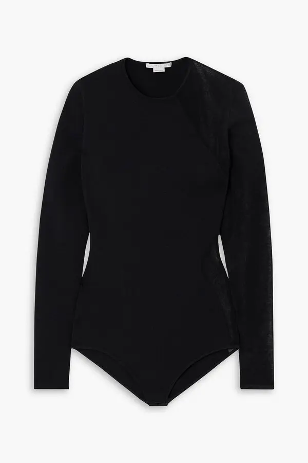 Stella McCartney Miracle Stretchknit And Cottonblend Bodysuit - Black
