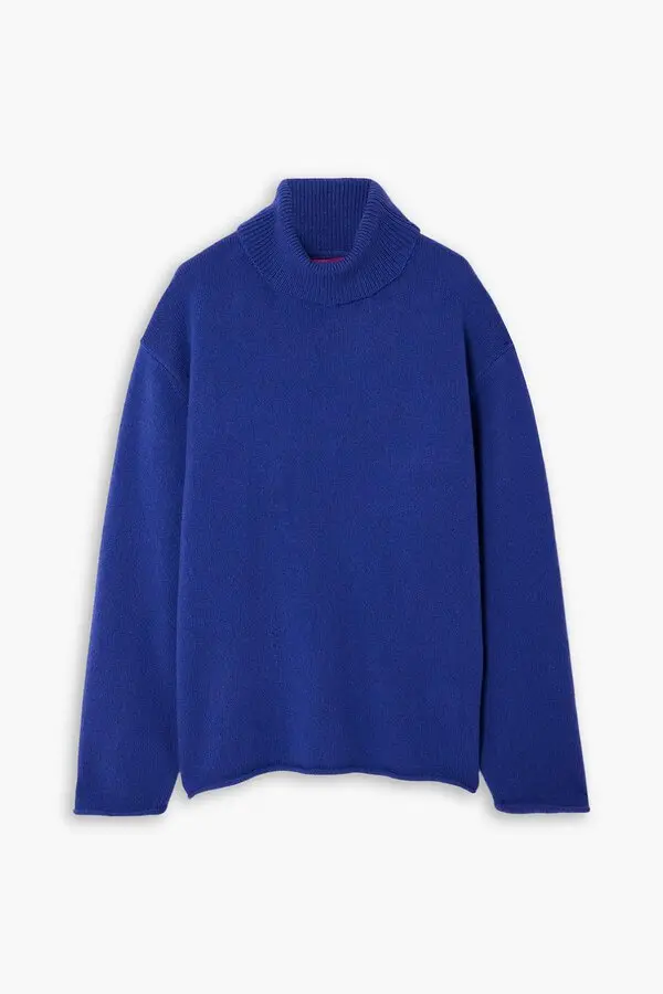 THE ELDER STATESMAN Cashmere Turtleneck Sweater - Cobalt Blue