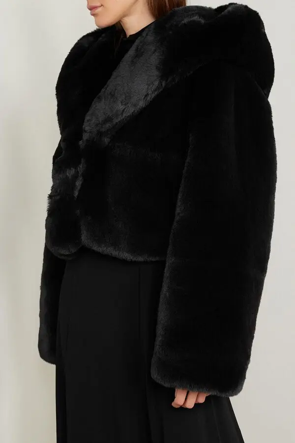 Magda Butrym Cropped Plush Hooded Jacket