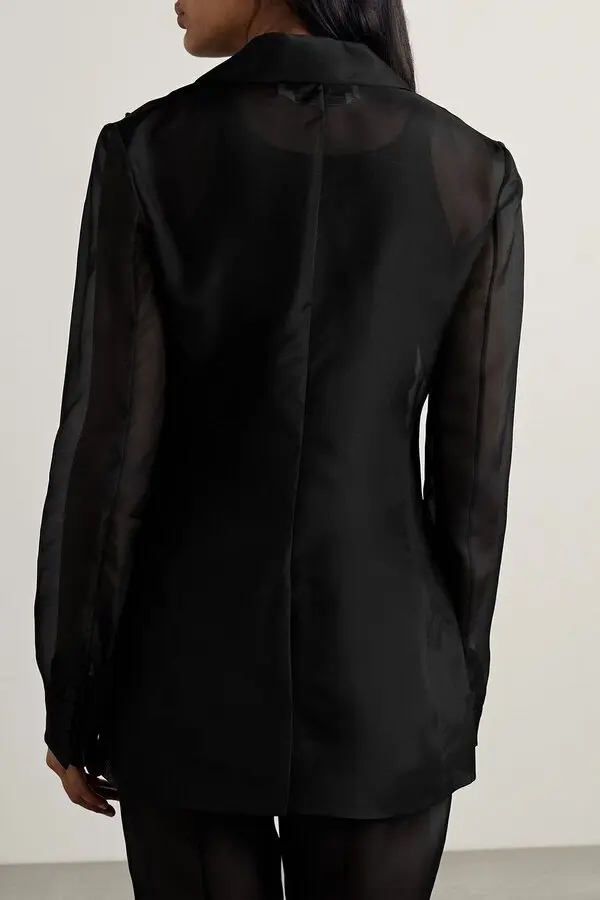Gabriela Hearst Leiva Silk-organza Blazer - Black