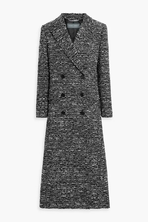 Alberta Ferretti Doublebreasted Bouclétweed Coat - Black