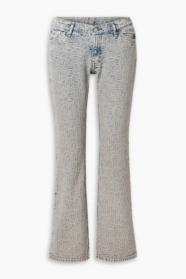 Acne Studios Denimjacquard Lowrise Bootcut Jeans - Mid Denim