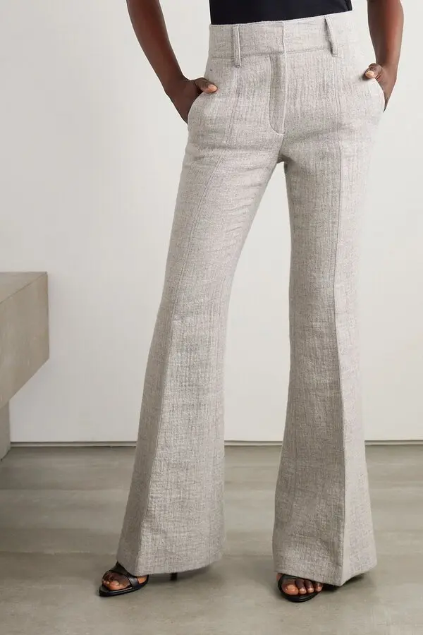 Gabriela Hearst Rhein Flared Pants - Light Gray