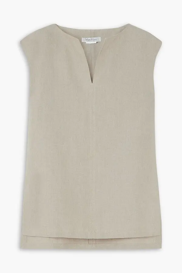 Max Mara Colimbo Linen Tank - Stone