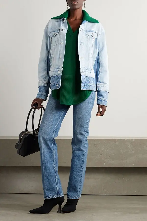 Stella McCartney Twotone Paneled Denim Jacket