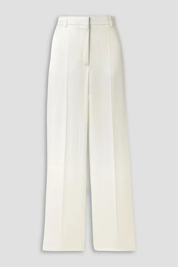 Stella McCartney Wideleg Pleated Crepe Pants - Cream