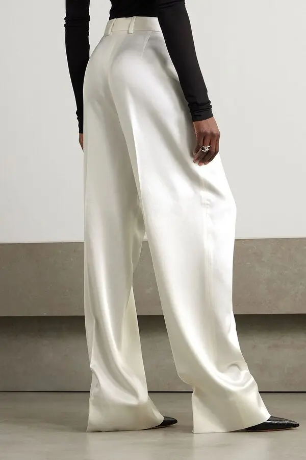 Stella McCartney Wideleg Pleated Crepe Pants