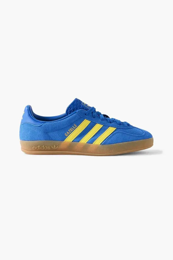 Adidas Gazelle Indoor Leathertrimmed Suede Sneakers - Bright Blue