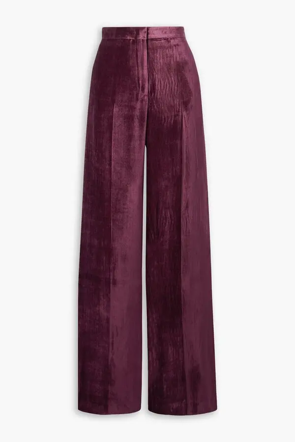 Gabriela Hearst Boyne Organic Silkvelvet Wideleg Pants - Grape