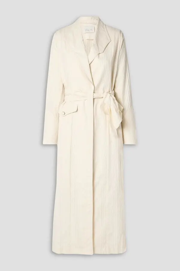 Johanna Ortiz Welcome To The City Embroidered Cotton Trench Coat - Ivory