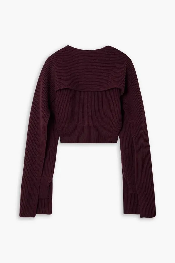 Erdem Cropped Ribbed Wool And Cashmereblend Sweater