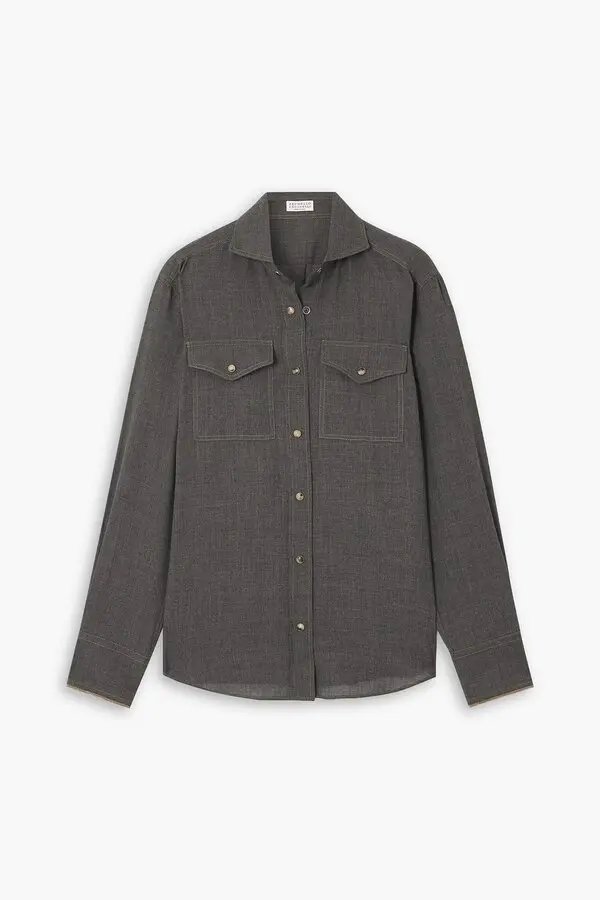 Brunello Cucinelli Wool Shirt - Anthracite