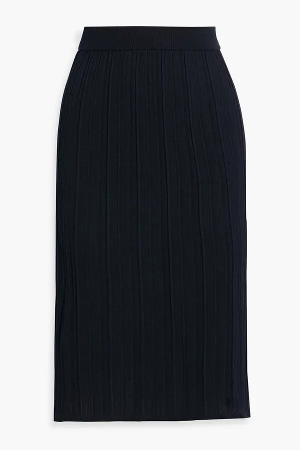Thom Browne Ribbed Wool Skirt - Midnight Blue