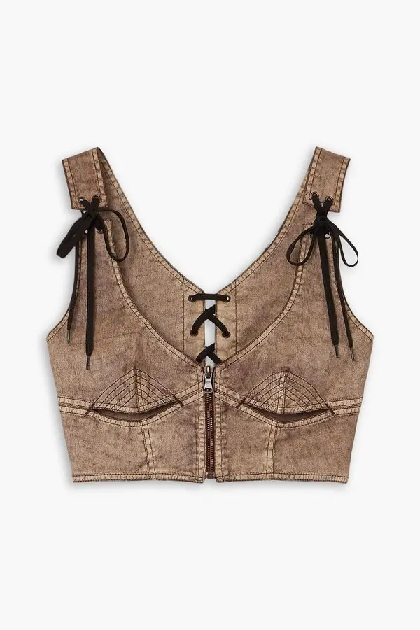 JEAN PAUL GAULTIER Cropped Stretchcotton Bustier Top