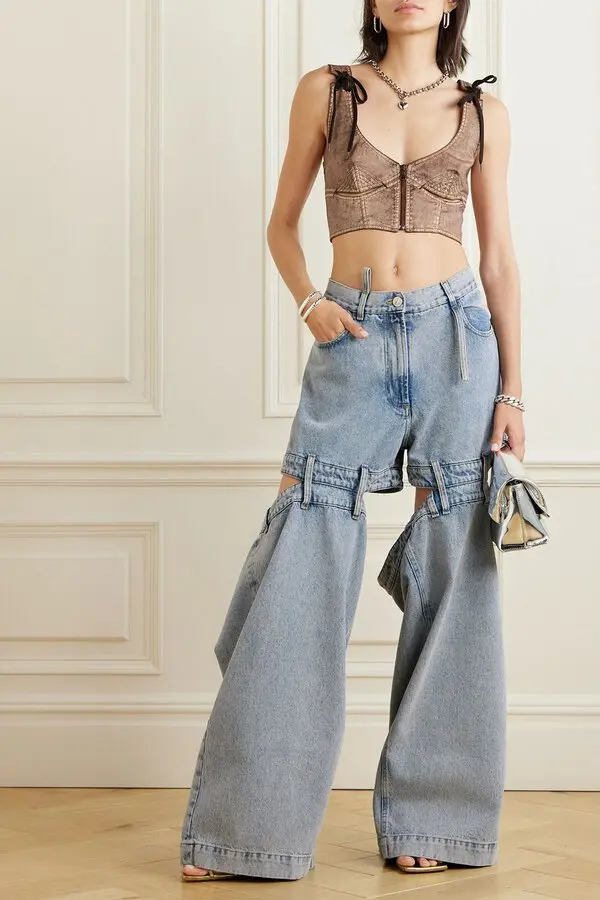 JEAN PAUL GAULTIER Cropped Stretchcotton Bustier Top
