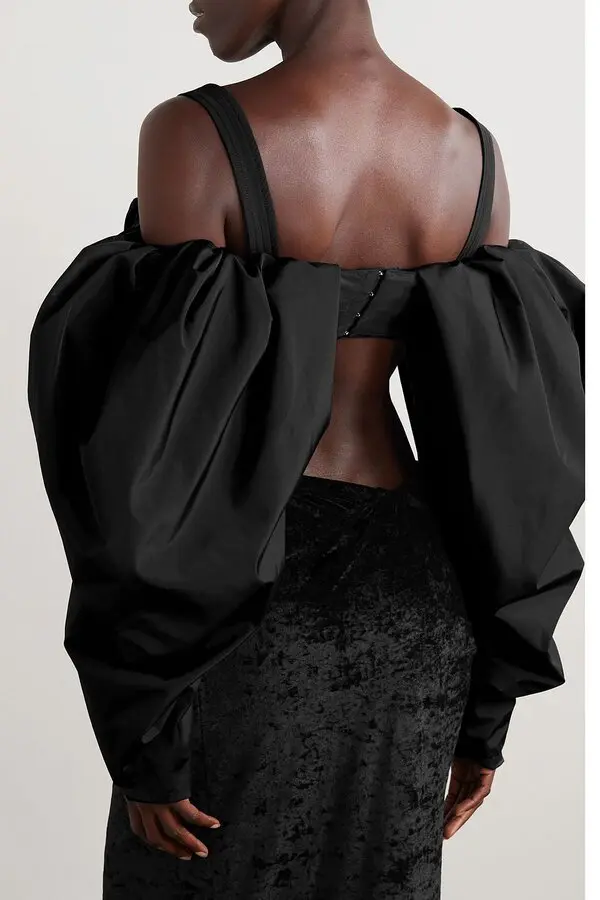 Jacquemus Coldshoulder Stretchtaffeta Bustier Top