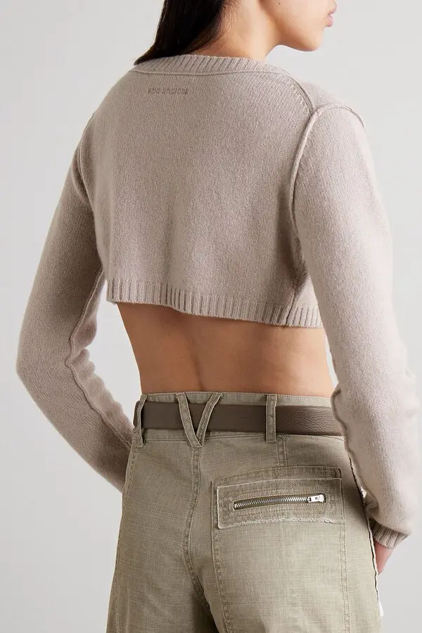 Acne Studios Cropped Wool And Cashmereblend Cardigan