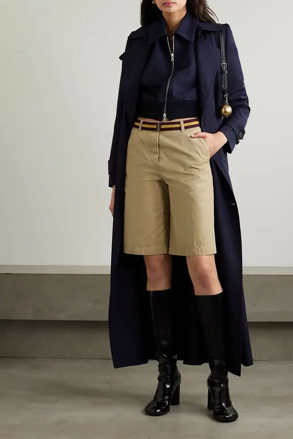 Dries Van Noten Belted Cottontwill Shorts