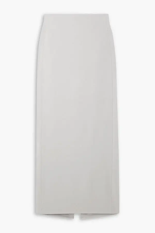 Wardrobe.NYC Grain De Poudre Wool Maxi Skirt - Light Gray