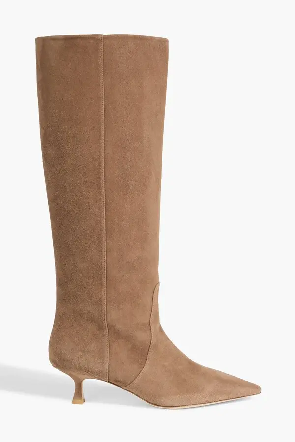 STUART WEITZMAN Naomi 50 Suede Knee Boots - Camel